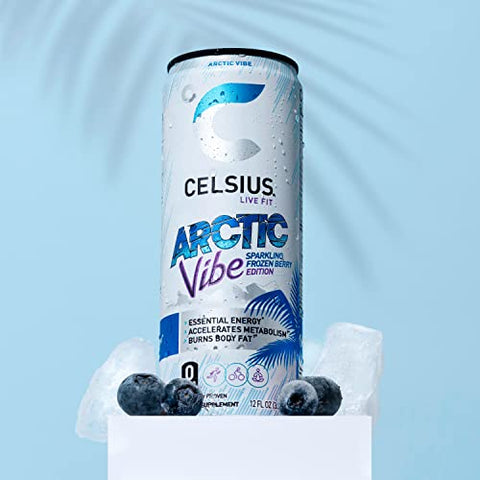 CELSIUS Arctic Vibe Sparkling Frozen Berry, Functional Essential Energ ...