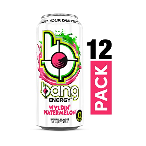 Bang Energy Wyldin’ Watermelon, Sugar-Free Energy Drink, 16-Ounce (Pac ...