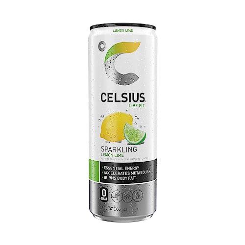 CELSIUS Sparkling Lemon Lime, Functional Essential Energy Drink 12 Fl ...