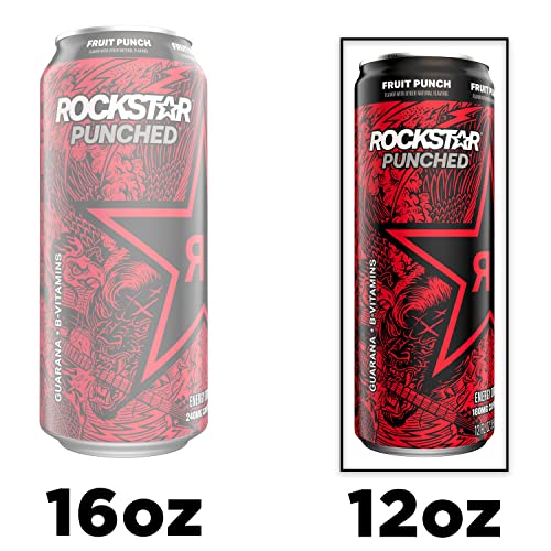Rockstar Energy Drink, Fruit Punched, 12oz Sleek Cans (8 Pack) – JerkyPro