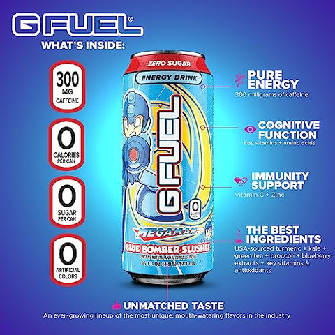 G Fuel Blue Bomber Slushee - Icy Blue Raspberry Slush Energy Drink Ins ...