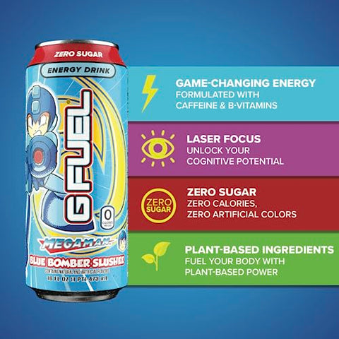 G Fuel Blue Bomber Slushee - Icy Blue Raspberry Slush Energy Drink Ins ...