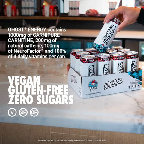 GHOST ENERGY x FAZE CLAN (FAZE POP) - Performance Energy Drink - 12-Pa ...