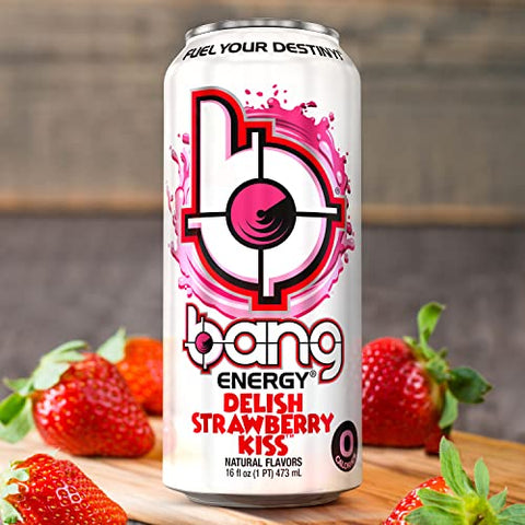 Bang Energy Delish Strawberry Kiss, Sugar-Free Energy Drink, 16 Fl Oz ...