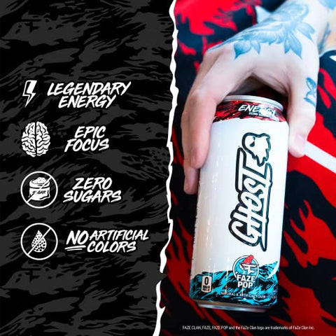 GHOST ENERGY x FAZE CLAN (FAZE POP) - Performance Energy Drink - 12-Pa ...