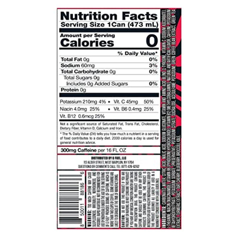 G Fuel Sugar Free Plant Based Ingredients – PewDiePie 16oz, 12-Pack ...