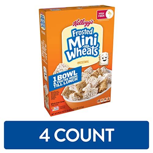 Kellogg's Frosted Mini-Wheats Cold Breakfast Cereal, Whole Grain, High ...