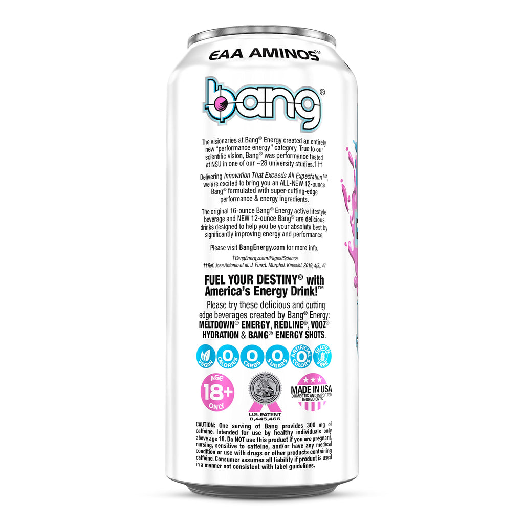 Bang Energy Cotton Candy Sugar Free Energy Drink 16 Ounce Pack Of 1